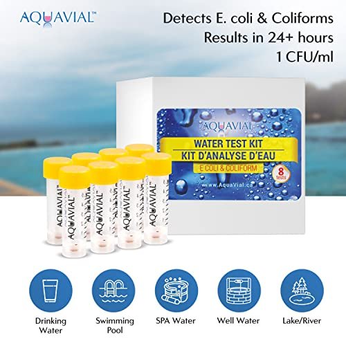 AquaVial Water Testing Kit 8 Pack E Coli and Coliform Water Test Kit f ...